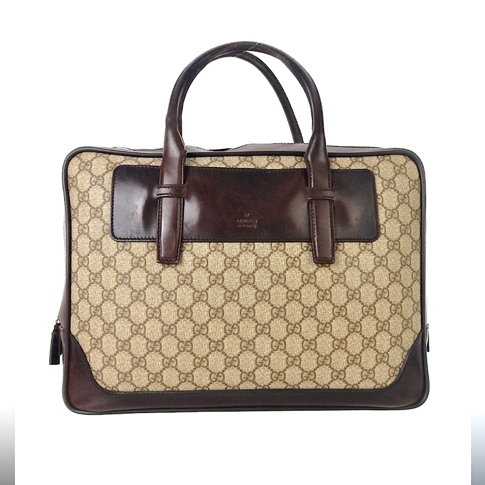 Gucci Gg Supreme Laptop Folio Bag - Gem